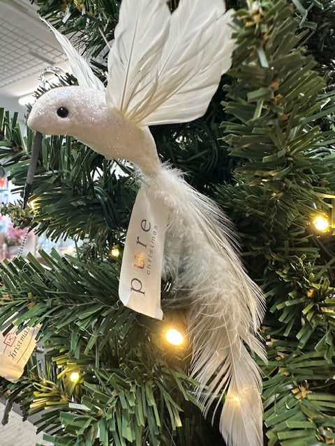 Hummingbird on stick white